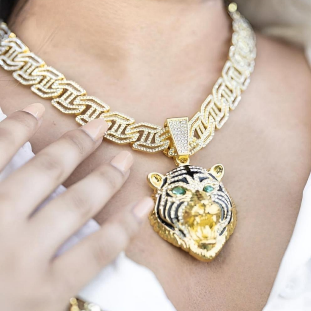 Gold Tone Panther Necklace – Midas Touch Jewelry